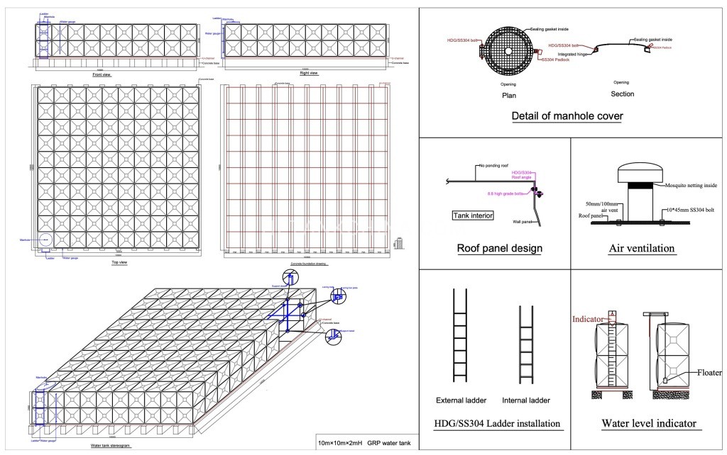 Korea GRP Water Tank - Modular GRP Water Tank Made in China